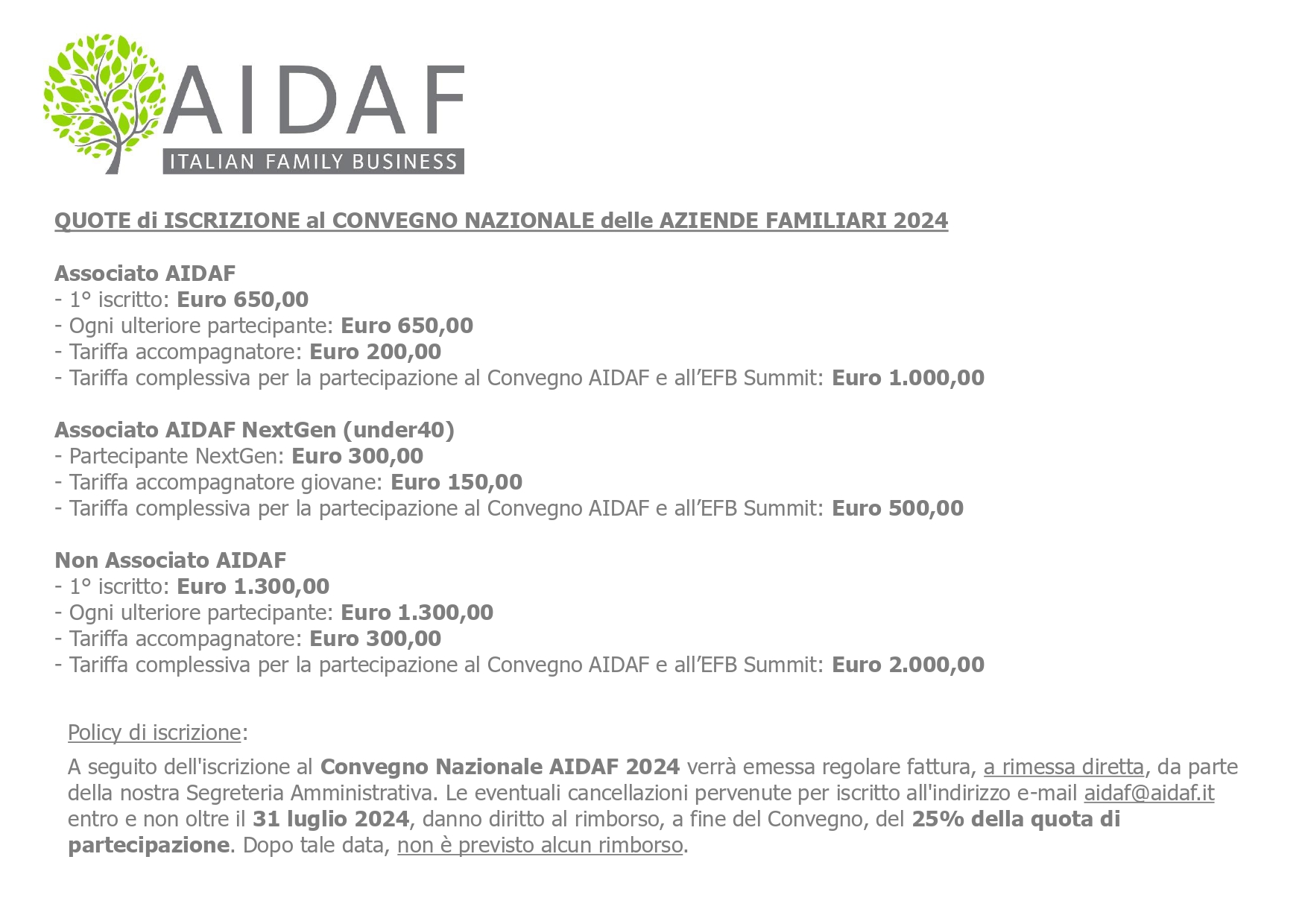 Scheda iscrizione Convegno Nazionale 2024 – AIDAF Scheda iscrizione Convegno Nazionale 2024 – AIDAF